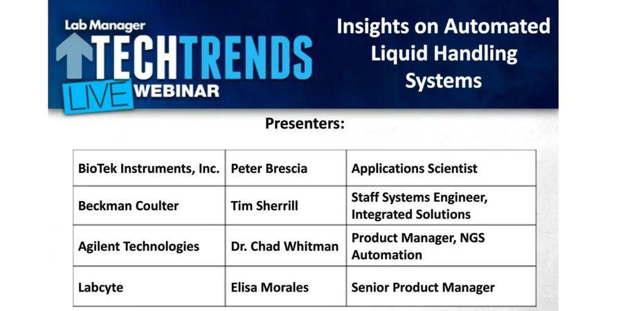 Webinar: Insights on Automated Liquid Handling Systems | Lab Manager